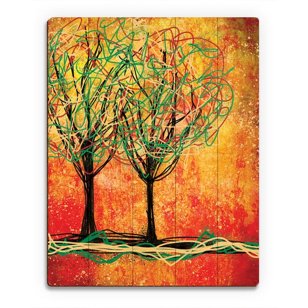Stringy Trees Red Wood Wall Art Print - Bed Bath & Beyond - 14213605