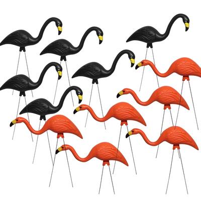 Bloem Spooky Orange and Black Flamingo Halloween Garden Decor (12-pack ...