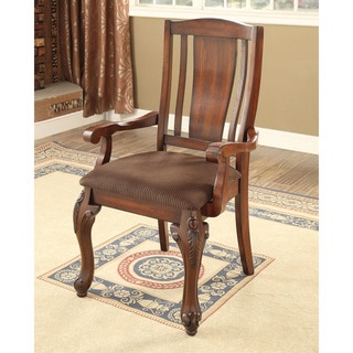 Furniture of America Kath Traditional Cherry Fabric Arm Chairs (Set of ...