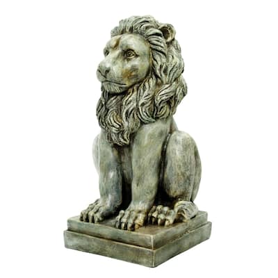 24-inch Tan Lion Statue - Overstock - 14250876