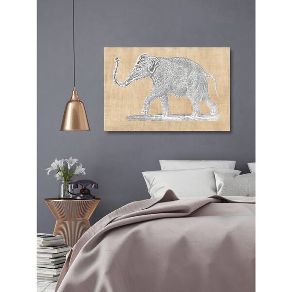 Oliver Gal 'Elephant Burlap' Animals Wall Art Canvas Print - Gray ...