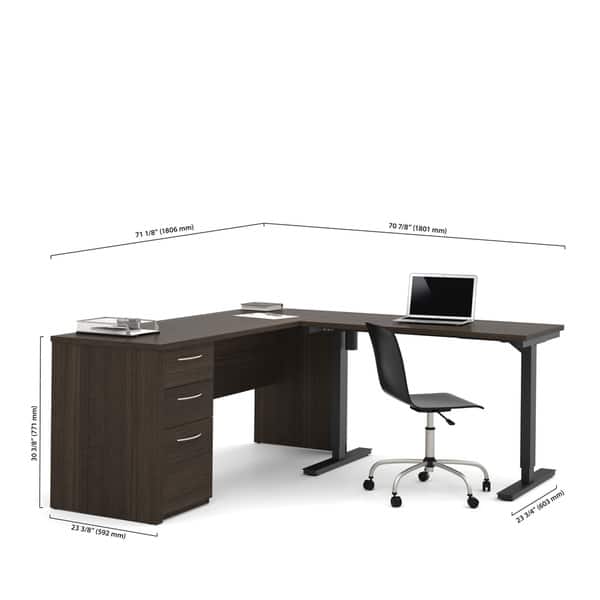 Bestar Embassy L-Desk including Electric Height Adjustable Table - Bed ...