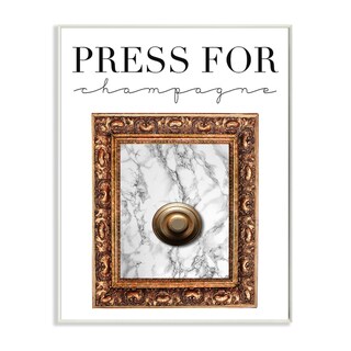 Stupell 'Press Button For Champagne' Wall Plaque Art - Bed Bath ...
