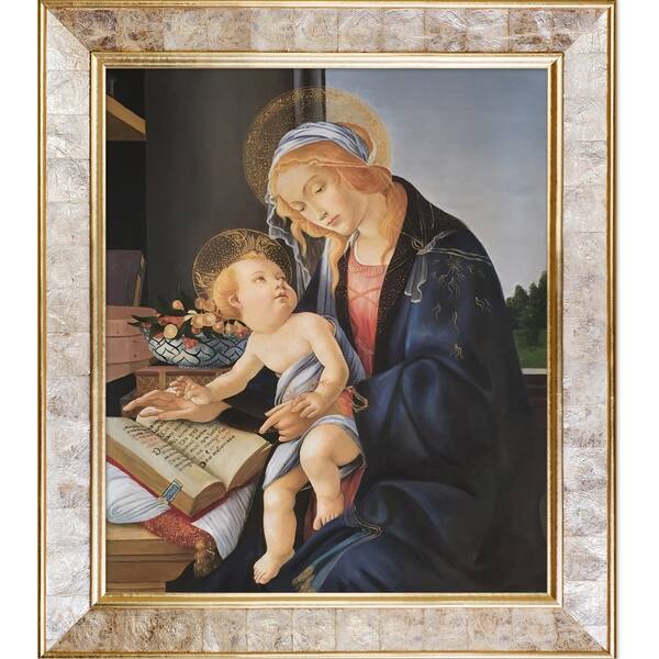 La Pastiche Sandro Botticelli 'Madonna of the Book' Hand Painted Framed ...
