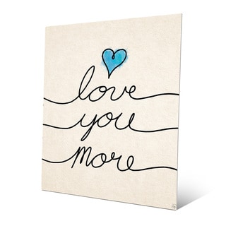 'Love You More Script Blue Heart' Wall Art on Metal - Bed Bath & Beyond ...