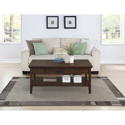 Traditional Rockwell Brown Distressed finish Coffee Table - Overstock ...