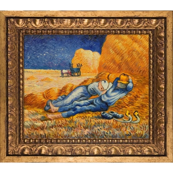 La Pastiche Vincent Van Gogh 'Noon: Rest From Work' Hand Painted Framed ...