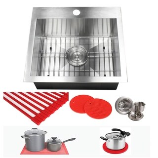 19-inch Stainless Steel Single Bowl Topmount Drop-in Zero Radius ...