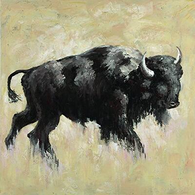 Buffalo Run Original Hand Painted Wall Art - Overstock - 14344339