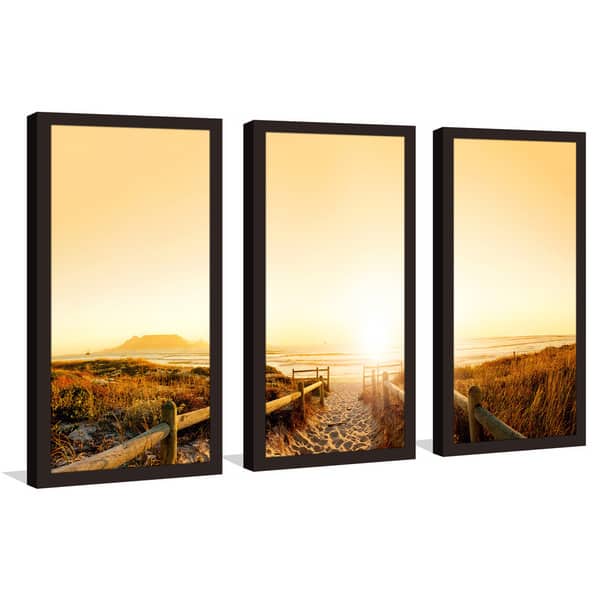 Sunset in Cape Town, South Africa' Framed Plexiglass Wall Art (Set of 3 ...