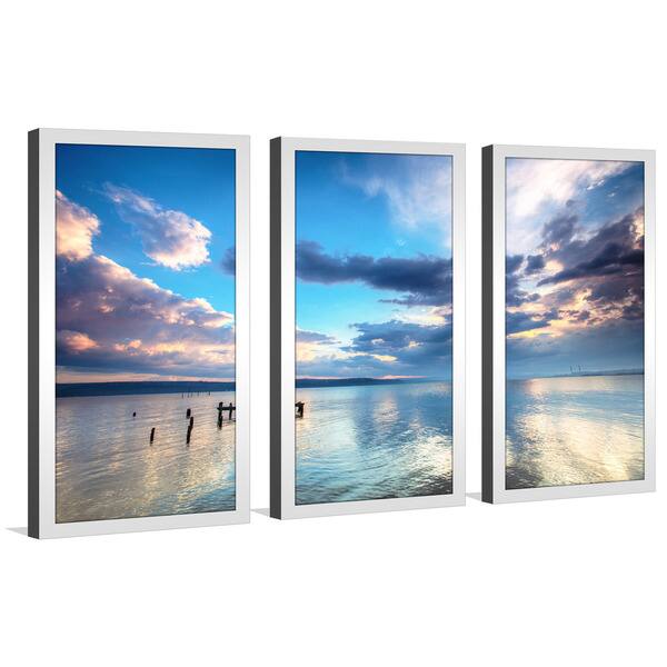 Sunset Over the lake' Framed Plexiglass Wall Art (Set of 3) - Bed Bath ...