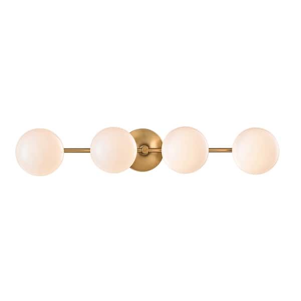 Hudson Valley Fleming 4-light Aged Brass Bath Bracket - Bed Bath ...