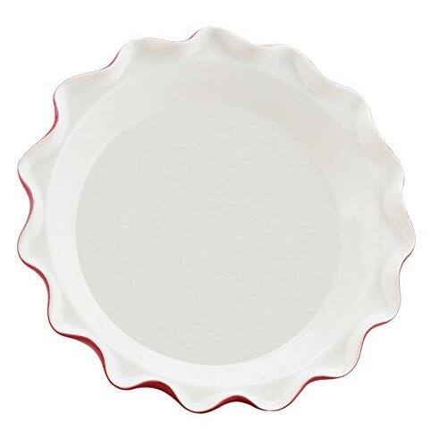Harold Imports Rose's Red and White Ceramic Perfect Pie Plate ...