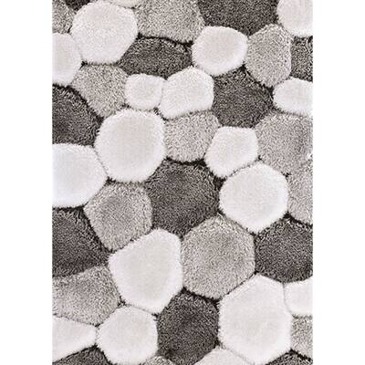 Tria Collection Grey/Ecru Pebble Turkish Area Rug - Overstock - 14367151
