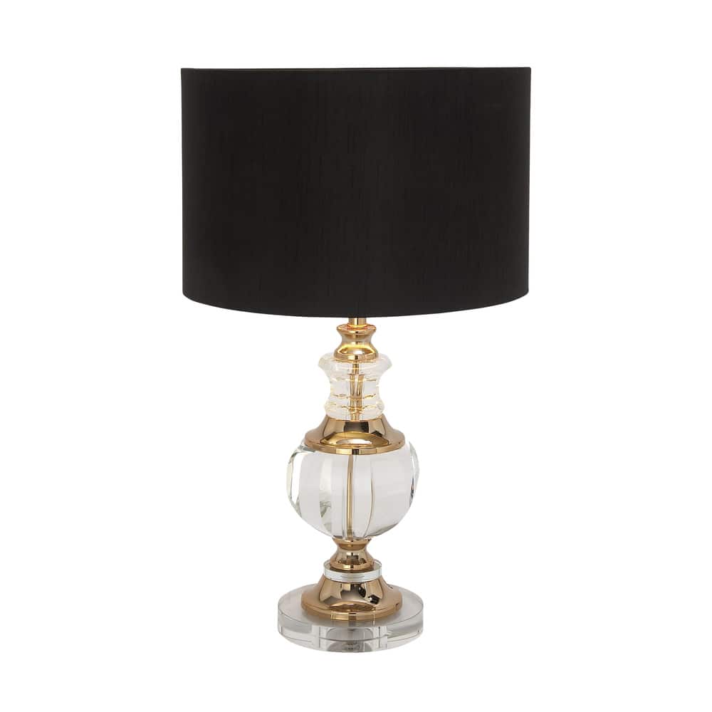 Decorator's Collection Crystal Gold Round Table Lamp - Overstock - 14398805