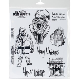 Brett Weldele Cling Stamps 7X8.5-Zombie Santa - Bed Bath & Beyond ...