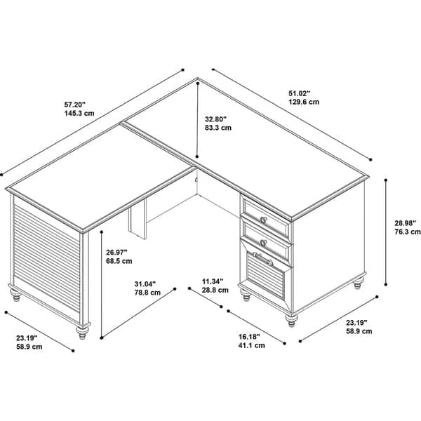 Volcano Dusk L Desk with Drawers by Bush Furniture - Bed Bath & Beyond ...