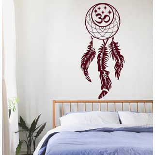Indian Amulets Om Oum Sign Design Feathers Home Interior Vinyl Sticker ...
