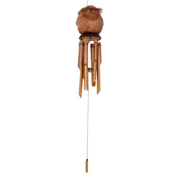 Handmade Bamboo and Coconut Shell Wind Chimes, 'Gorilla Melodies ...