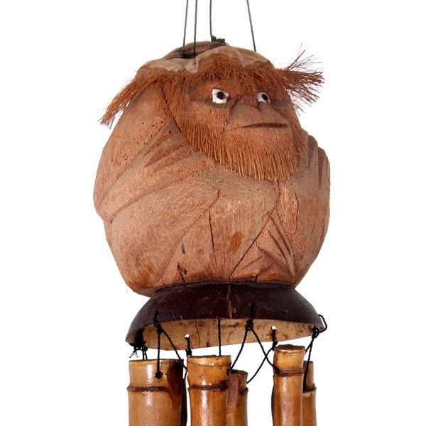 Handmade Bamboo and Coconut Shell Wind Chimes, 'Gorilla Melodies ...