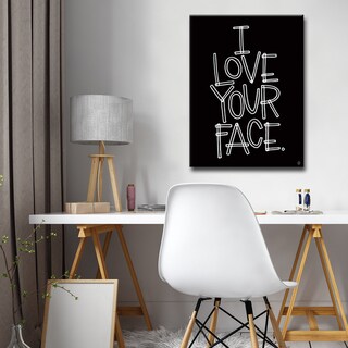 Ink Letter Love 'I Love Your Face' Textual Canvas Art - Bed Bath ...