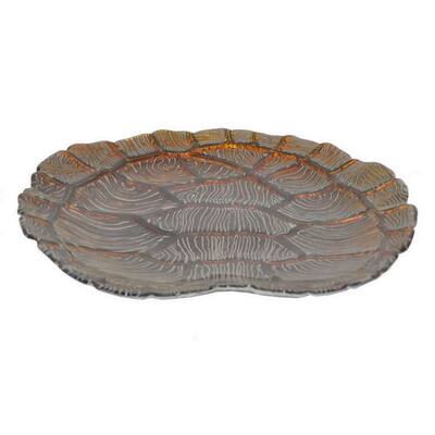 Benzara Brown Glass 13.25-inch Plate - Overstock - 14452462