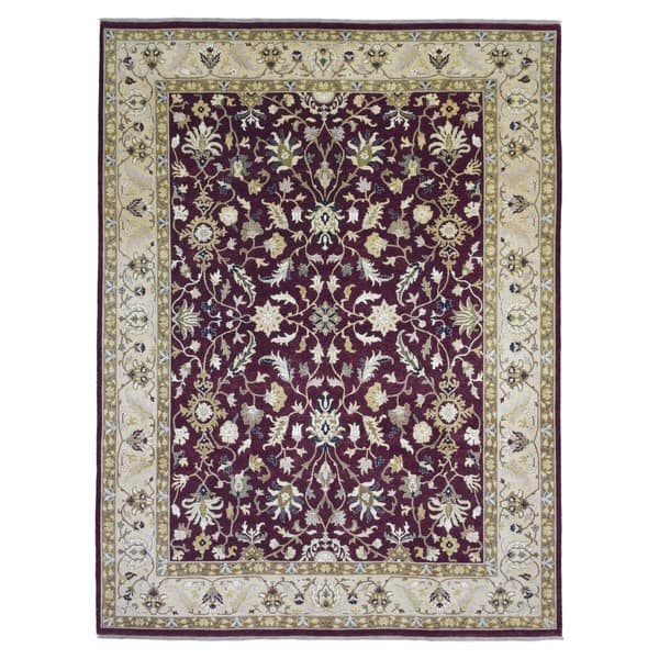 FineRugCollection Handmade Fine Pakistan Tabriz Burgundy Wool Oriental ...