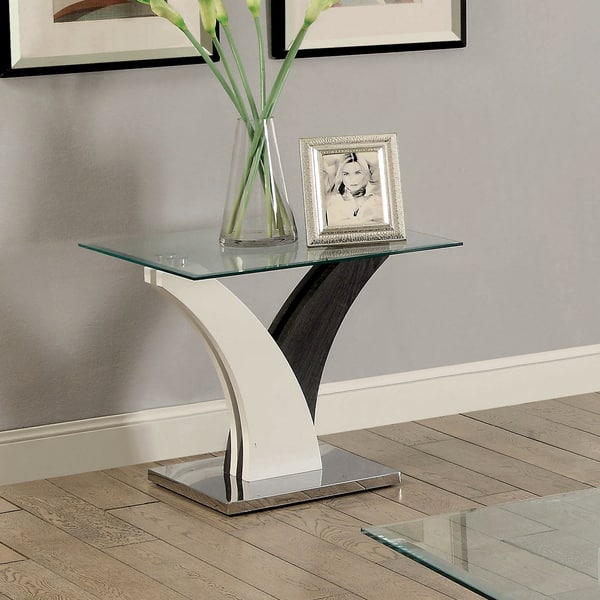 Quap Contemporary Grey 24-inch Metal Side Table by Furniture of America ...