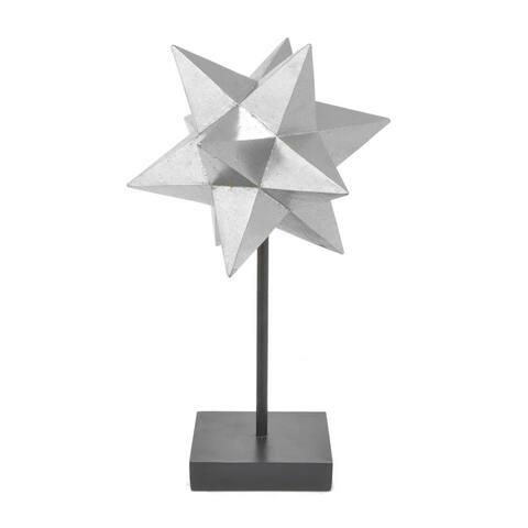 Three Hands Silver-tone Resin Small Star Tabletop Decor and Stand ...