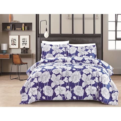 Exotica Deep Blue Comforter Set - Overstock - 14476319