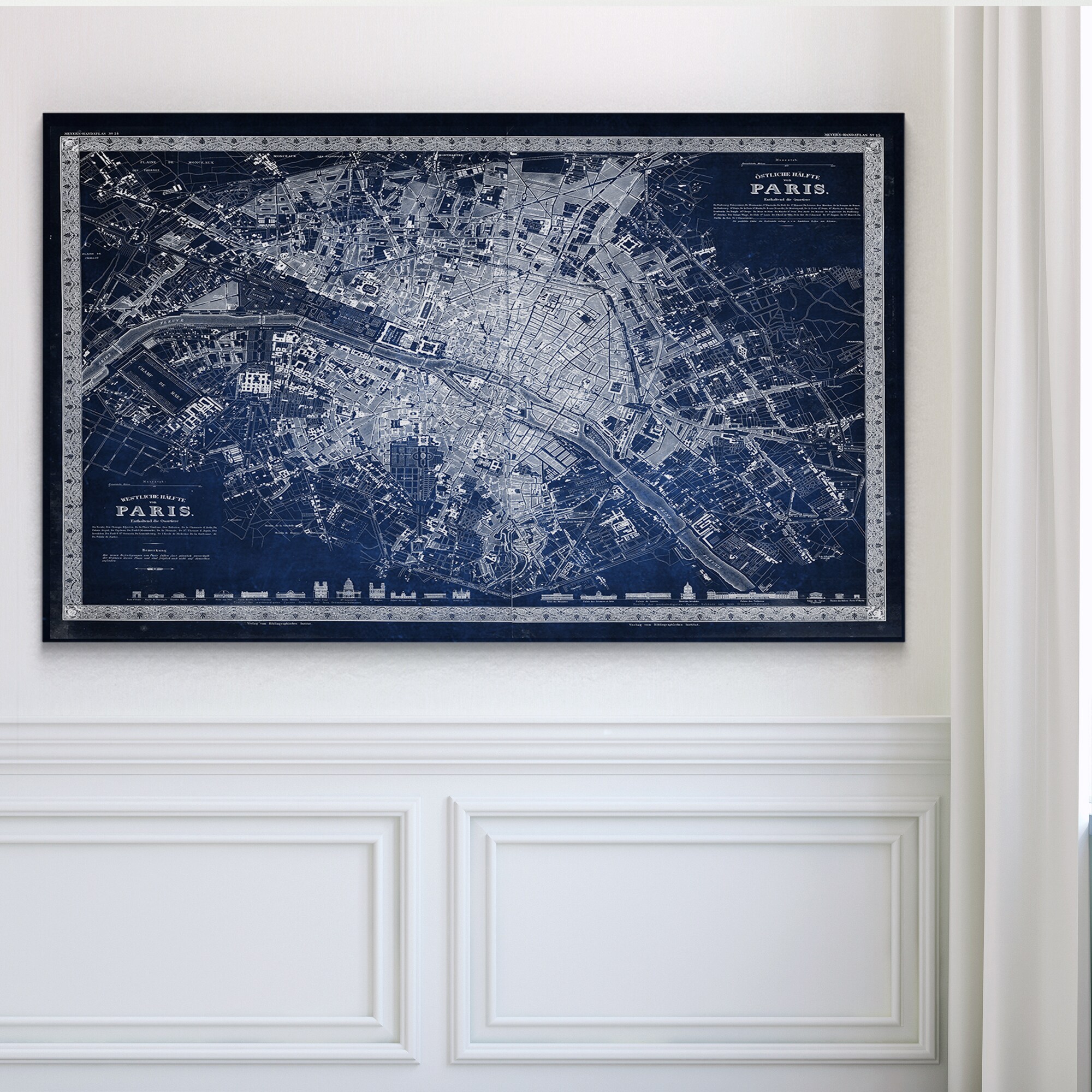 Vintage Paris Map Outline - Gold Frame - Bed Bath & Beyond - 15390681