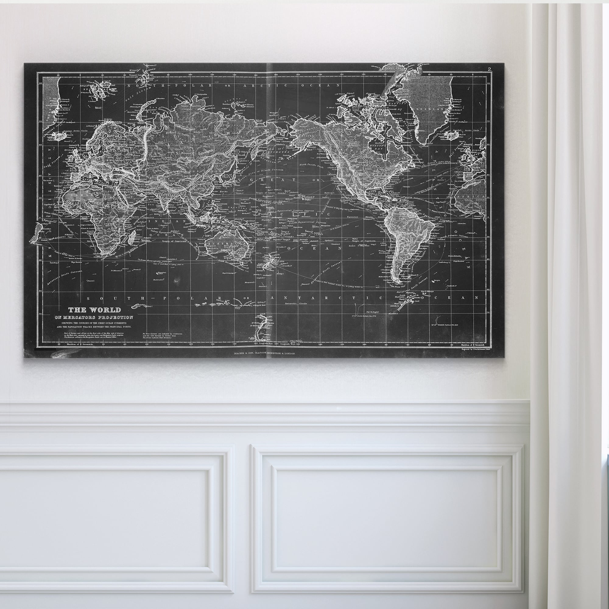 Vintage Wold Map VI Antique - Premium Gallery Wrapped Canvas - Bed Bath ...