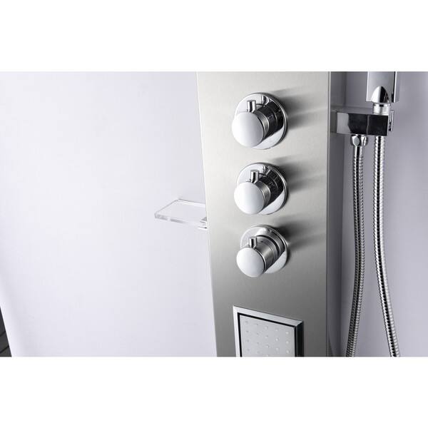 ANZZI Field 58 in. Full Body Shower Panel with Heavy Rain Shower in ...