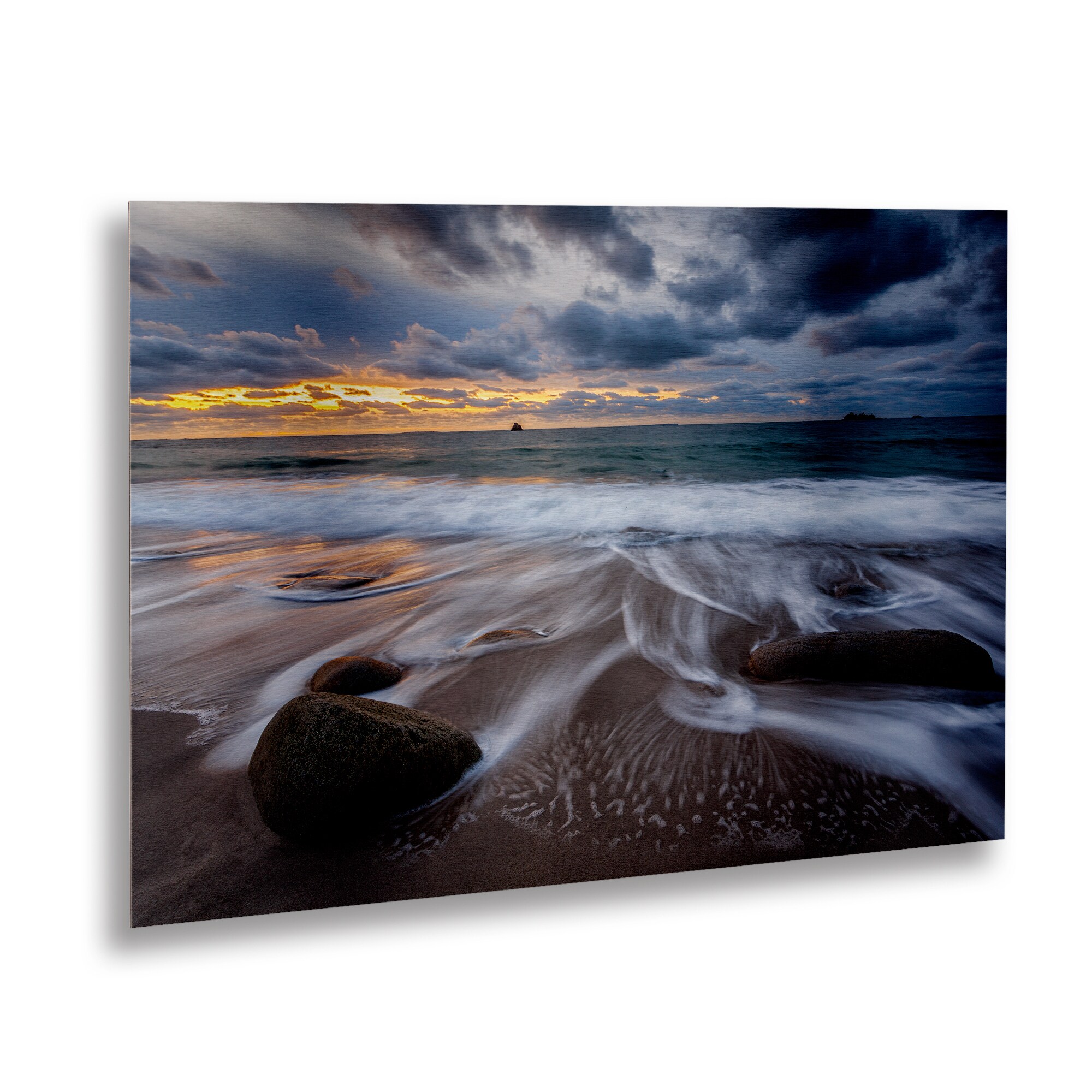 Henry Jager 'Dusk At The Red Sea Reef' Floating Brushed Aluminum Art ...