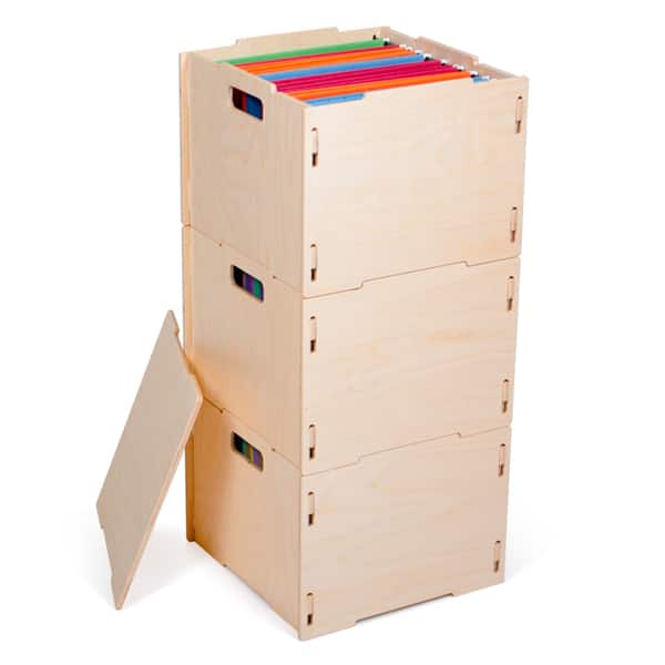 Modern Wood Hanging File Boxes - Bed Bath & Beyond - 14521079