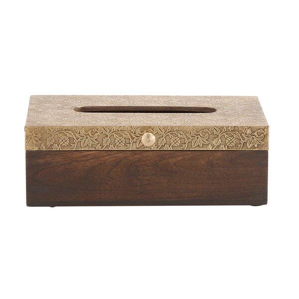 Wood and Brass Tissue Box - Bed Bath & Beyond - 14522467