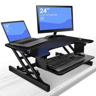 Height Adjustable Sit or Stand Computer Riser (32" wide With ...