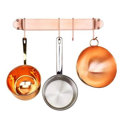 Copper 18-inch Bar Rack with 4 Hooks - Overstock - 14535114