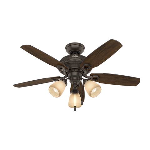 Hunter Fan Ambrose Collection Onyx Bengal 44-inch Fan With 5 Burnished ...