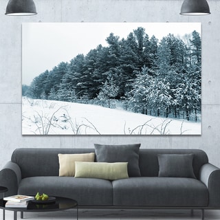 Designart "Dark Winter Trees" Landscape Wall Artwork - Multi-color ...