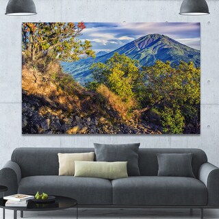 Designart "Merbabu Volcano in Java" Extra Large Landscape Canvas Art ...