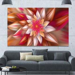 Designart "Huge Red Fractal Flower" Extra Large Floral Canvas Art Print ...