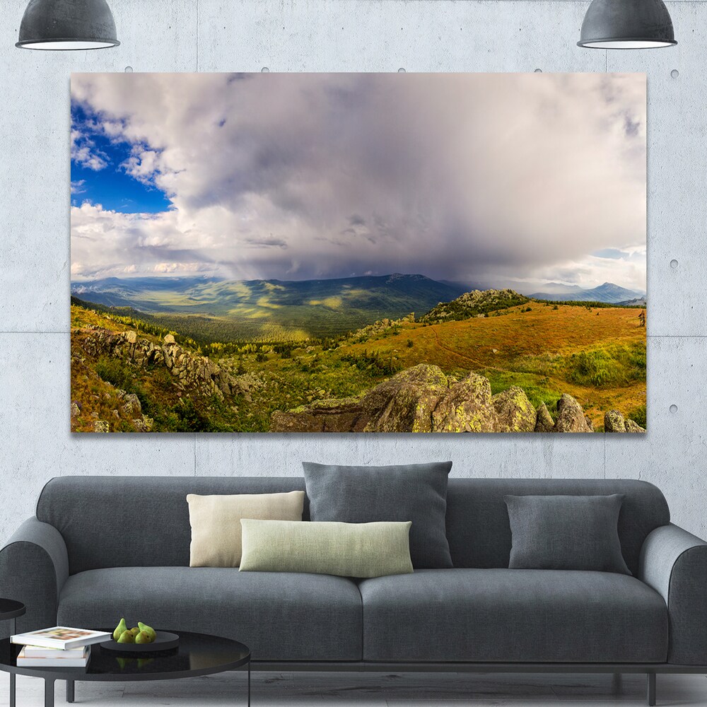 Yellow Sunrise above Clouds - Extra Large Wall Art Landscape - Bed Bath ...