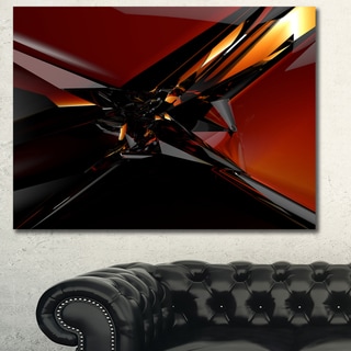 Designart "3D Abstract Red Glass Design'Extra Large Abstract Canvas Art ...