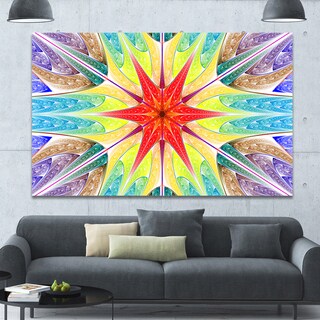 Designart " Beautiful Colorful Stained Glass" Abstract Wall Art Canvas ...