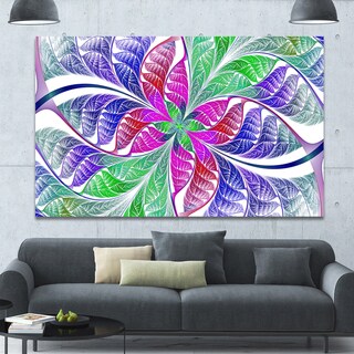 Designart "Flower-like Fractal Stained Glass" Abstract Wall Art Canvas ...