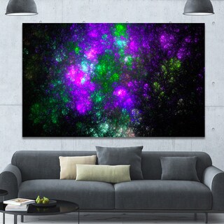 Designart "Explosion Supernova Fractal Art" Large Glossy Canvas Art ...