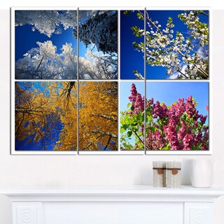 Designart "Four Seasons of Nature Collage" Multipanel Landscape Canvas ...