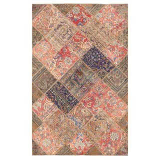 Handmade One-of-a-Kind Patchwork Wool Rug (Iran) - 4'10 x 7'8 - Bed ...