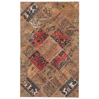 Handmade One-of-a-Kind Patchwork Wool Rug (Pakistan) - 4'9 x 7'9 - Bed ...